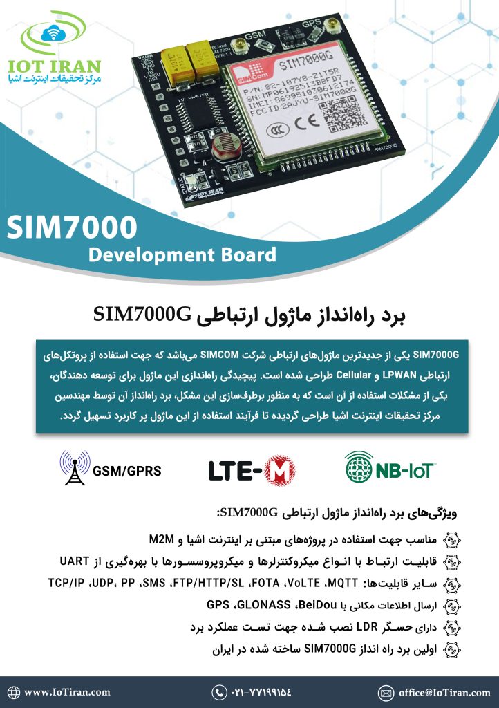 برد راه‌انداز ماژول SIM7000G - مرکز اینترنت اشیا ایران